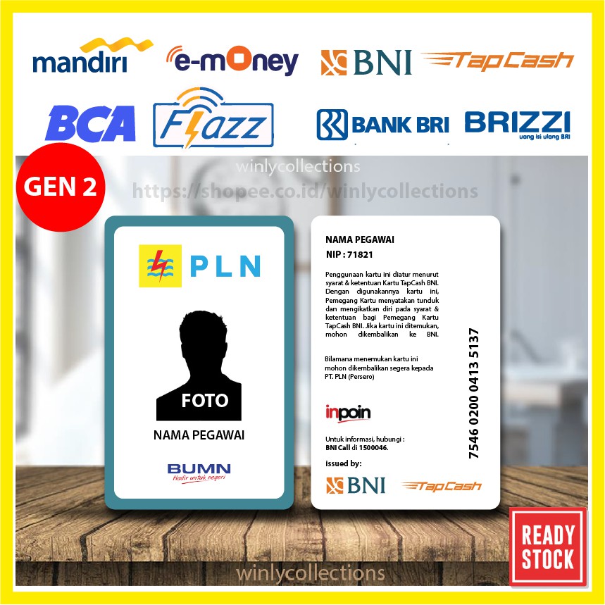 Jual EMONEY KARTU PEGAWAI ID CARD PLN ETOLL MANDIRI FLAZZ BCA BNI ...