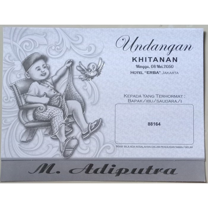 Jual Blangko Undangan Khitan Khitanan Sunat ERA BARU / ERBA 88164 Cover ...