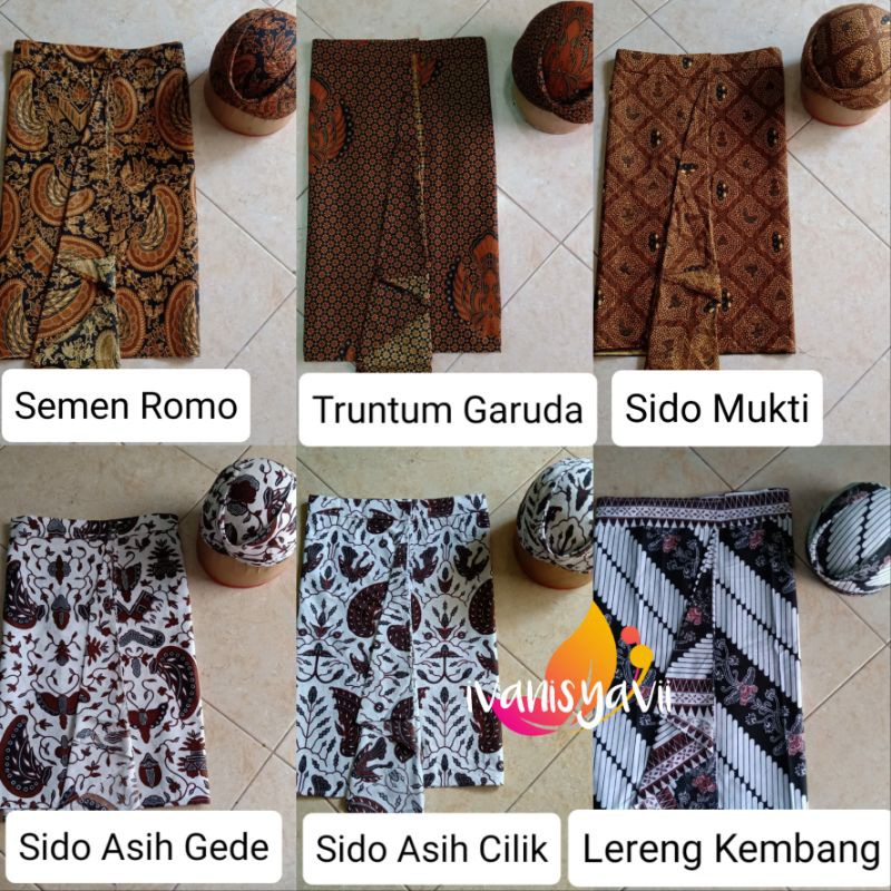 Jual 1 Set Sapit Urang + Blangkon, Motif Lengkap (Sembong/ Jarik Cowok ...