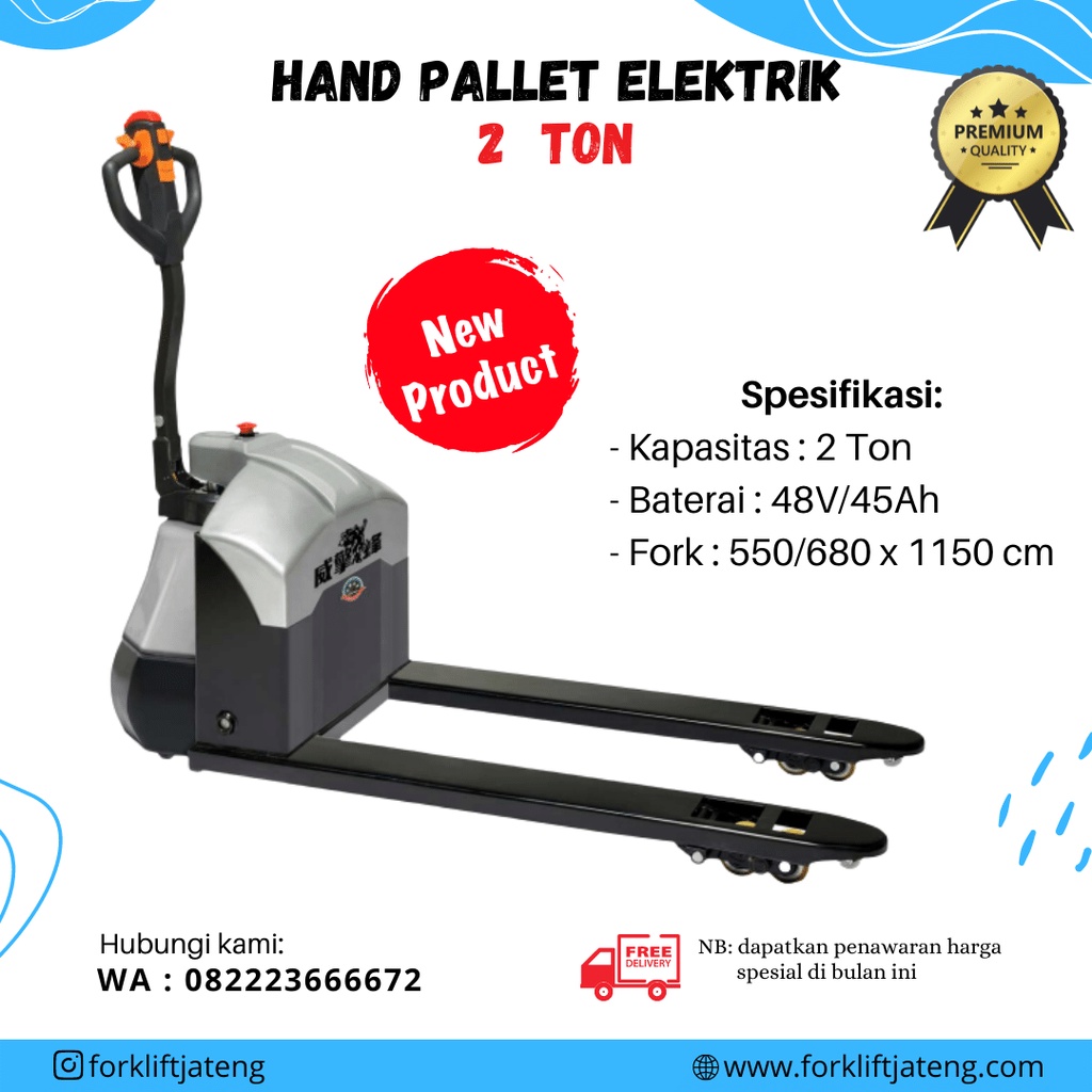 Jual Hand Pallet Elektrik 2 Ton BCA / Electric pallet truck 2 Ton Murah ...