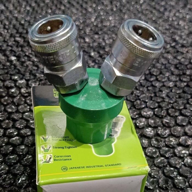 Jual Tekiro Quick Coupler 2 Way - Kopler Sambungan Angin Kompresor Cabang 2 TEKIRO ORIGINAL ...