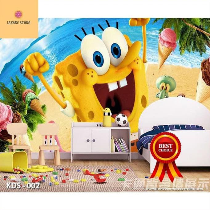 Jual Walpaper Wallpaper 3D Dinding Custom Motif Spongebob Kds-002 ...