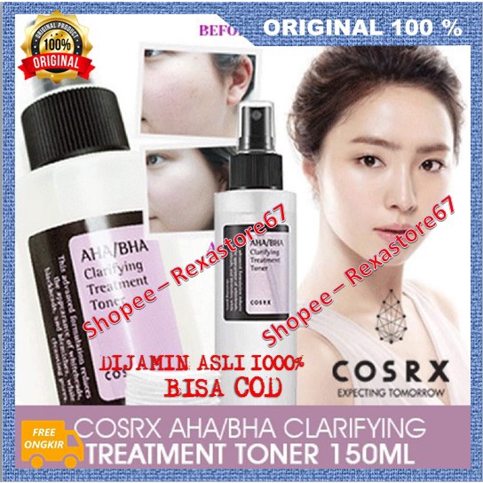 Jual Cosrx AHA BHA Clarifying Treatment Toner 150ml Ori Toner ASLI | Shopee Indonesia