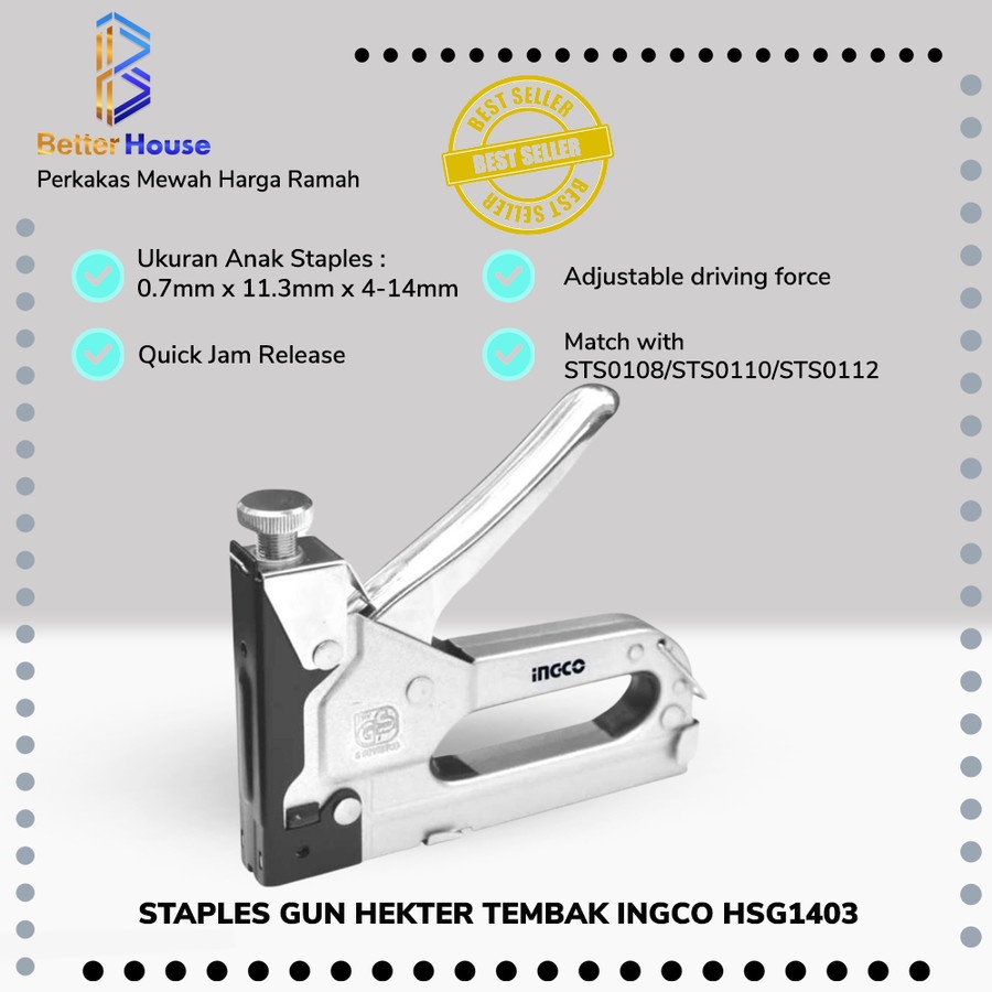 Jual Staples Gun (4-13mm) Staples Tembak Hektar Tembak Hekter INGCO ...