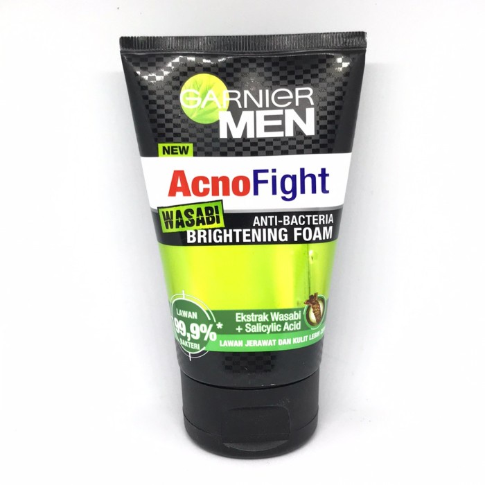 Jual Garnier Men Acno Fight Wasabi Brightening Foam Cleanser 100 ml Acno Fight Acne | Shopee ...