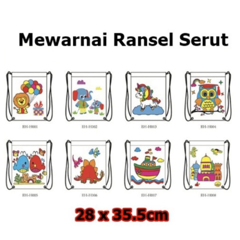 Jual diy ransel mewarnai / tas mewarnai / coloring bag backpack ...