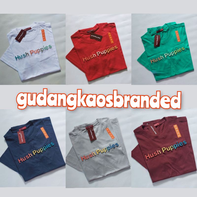 Jual kaos hush puppies lengan pendek embos flocking | Shopee Indonesia