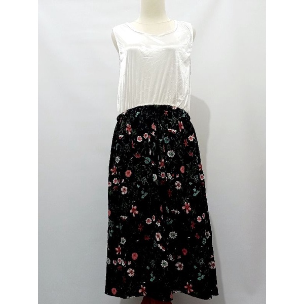 Jual Long Dress Kutung Bunga-bunga | Shopee Indonesia