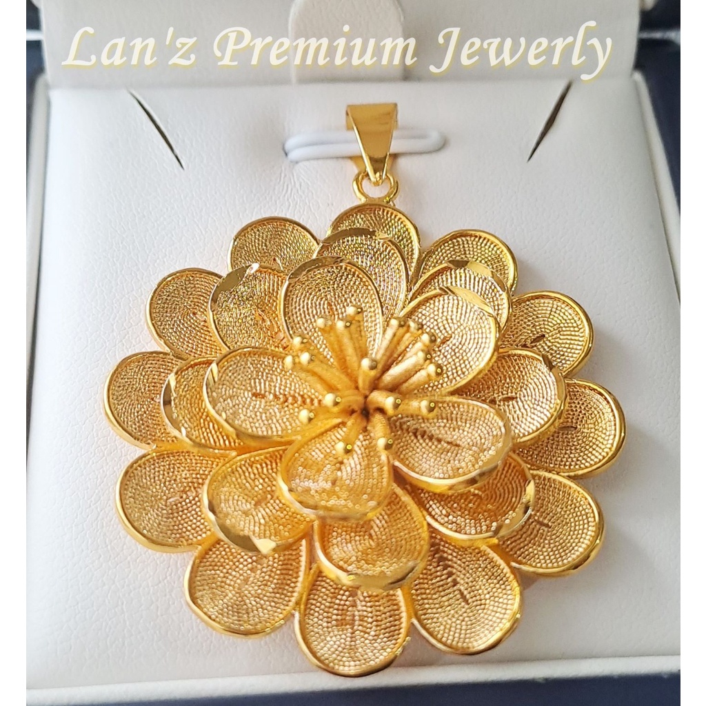 Jual Liontin Besar Emas Kendari Bunga Teratai Titanium 24K (Emas ...