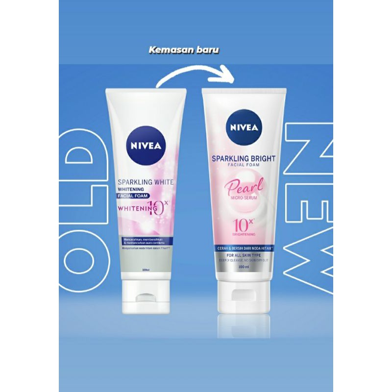 Jual NIVEA Sparkling Bright Whitening Facial Foam - 100 ml | Shopee ...
