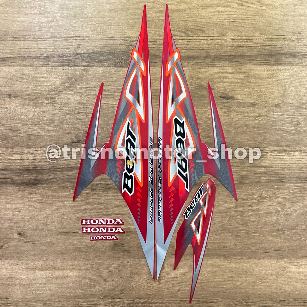 Jual striping sticker Honda beat karbu 2011 2012 merah sticker list ...
