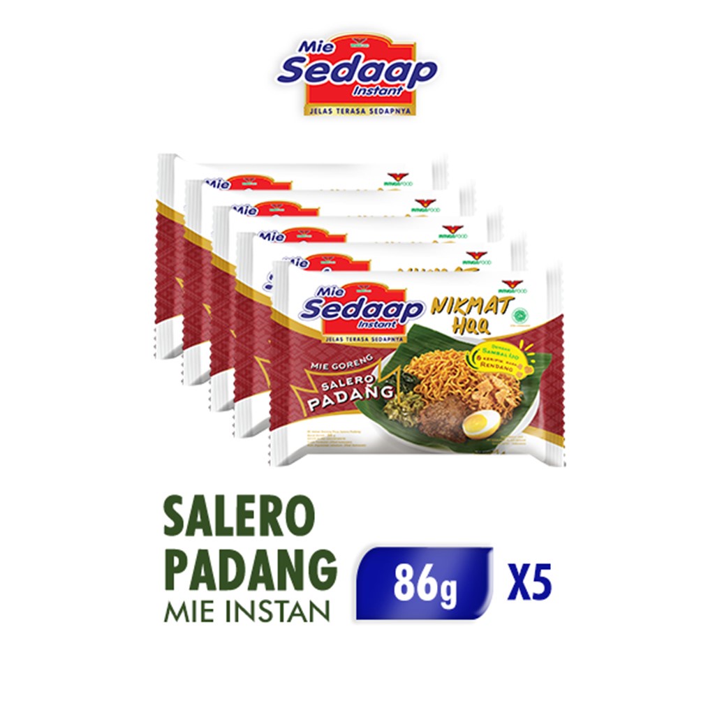 Jual Sedaap Mie Instan Goreng Salero Padang Bag 86 gr x5 | Shopee Indonesia