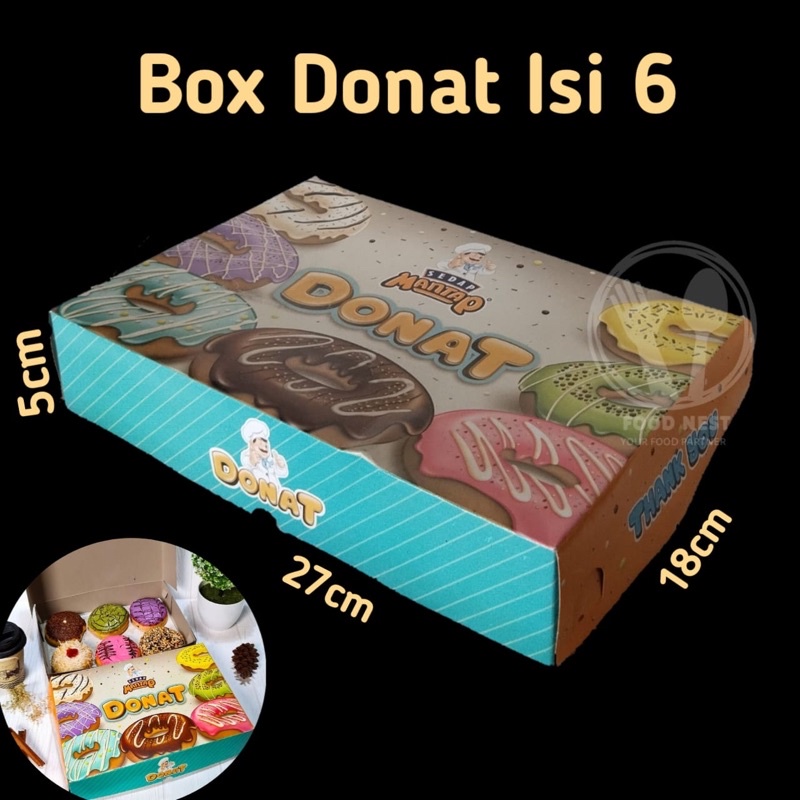 Jual DUS DONAT MOTIF BOX DONAT ISI 6 ISI 12 DONUT UKURAN 27X18X5 MOTIF ...