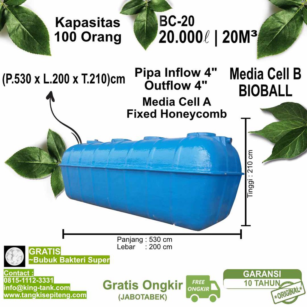 Jual Tangki BIOTANK ANAEROB HORISONTAL 20000L / 20M3 - BIO SEPTIC TANK ...