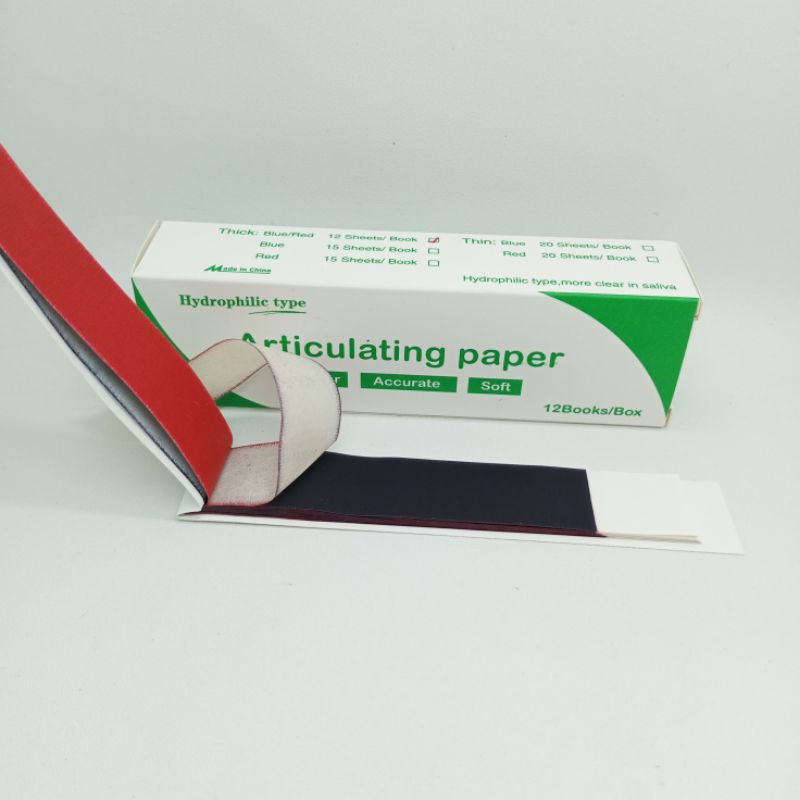 Jual Articulating paper dental merah Dan biru per box is 12 | Shopee ...