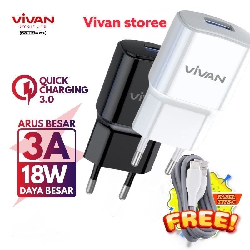 Jual Vivan Power Oval 3.0 Ver II 18W + USB-C Cable 1M Quick Fast ...