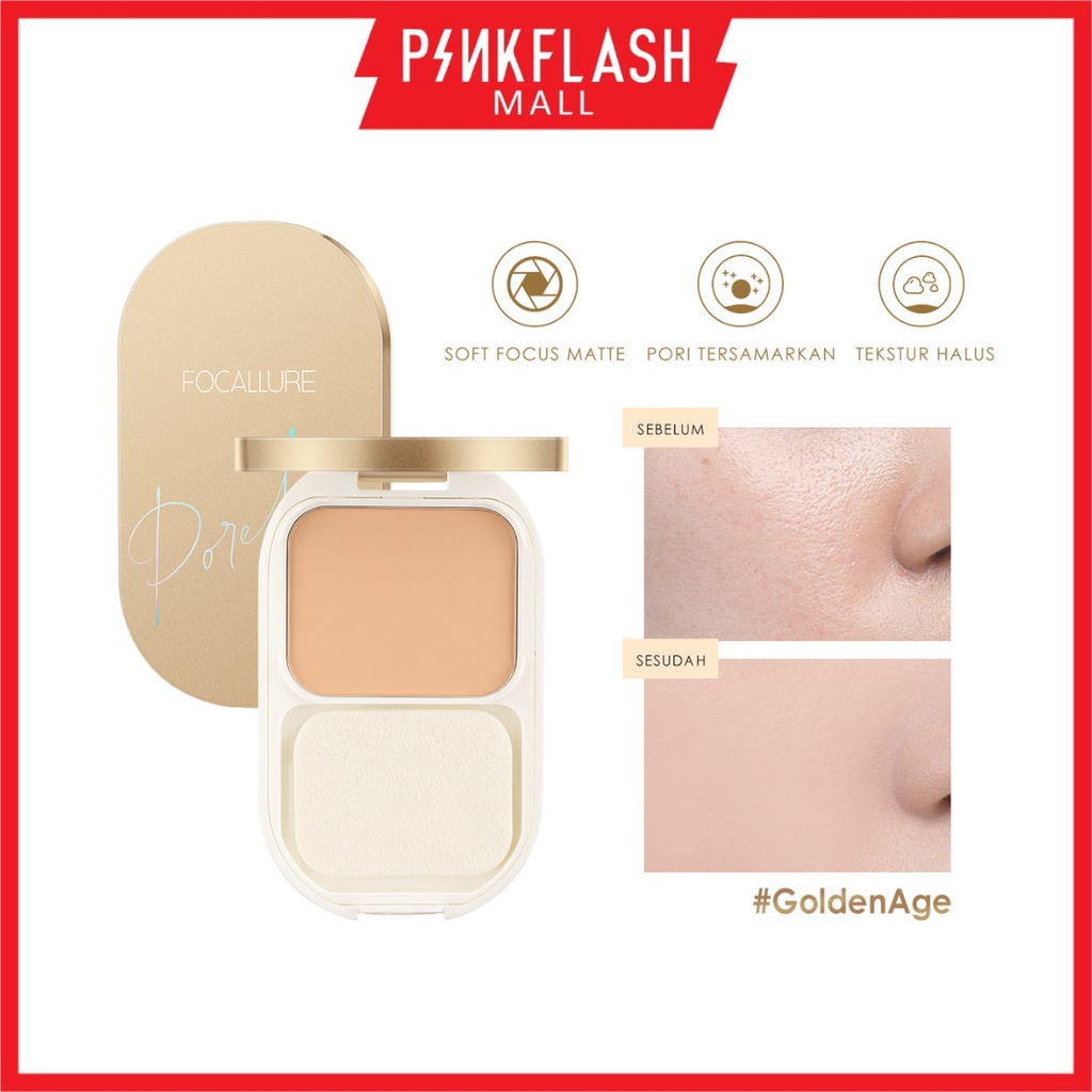 Jual Focallure Lasting Poreless Compact Powder Tahan Lama Pengecil Pori-pori Kontrol Minyak ...