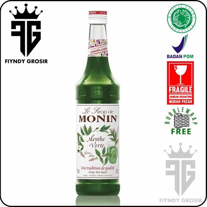 Jual GREEN MINT SYRUP 700ml merk MONIN / Sirup /Cafe/ Monin /Kedai/Kopi ...