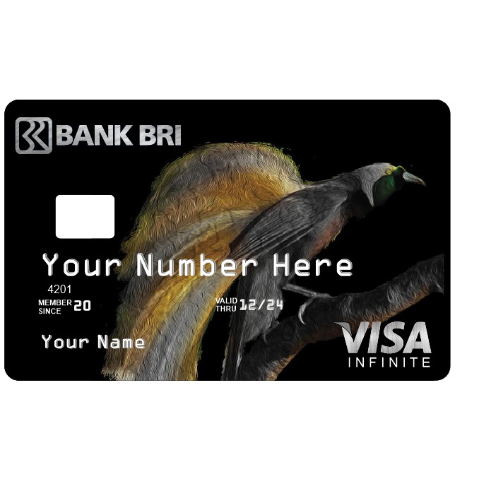 Jual Stiker Debit/kartu ATM BRI infinite, bisa request nomor, nama ...