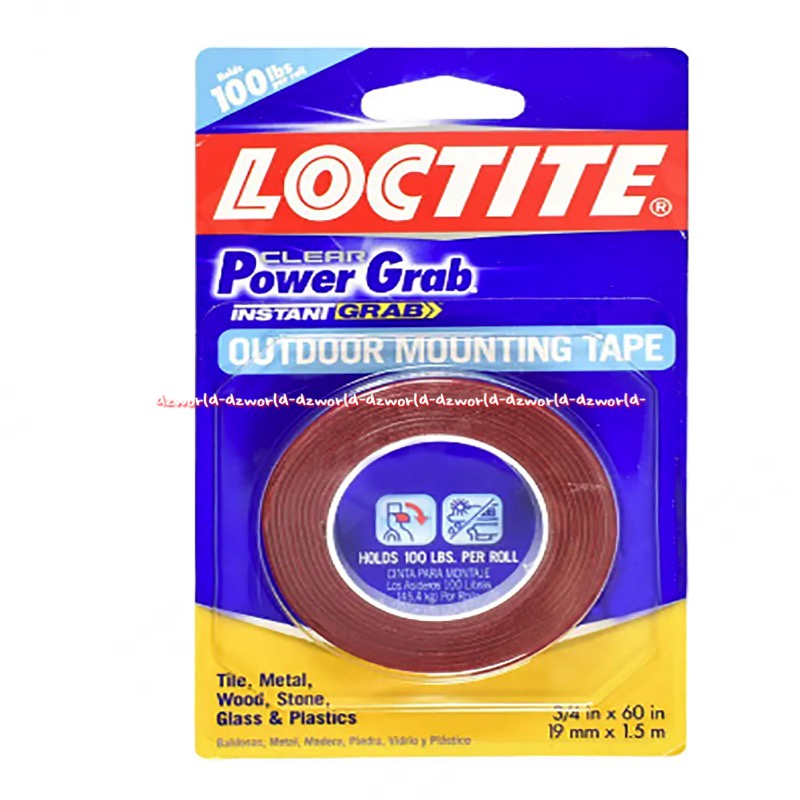 Jual Loctite Clear Power Grab Instant Outdoor Mounting Tape Double Tape ...