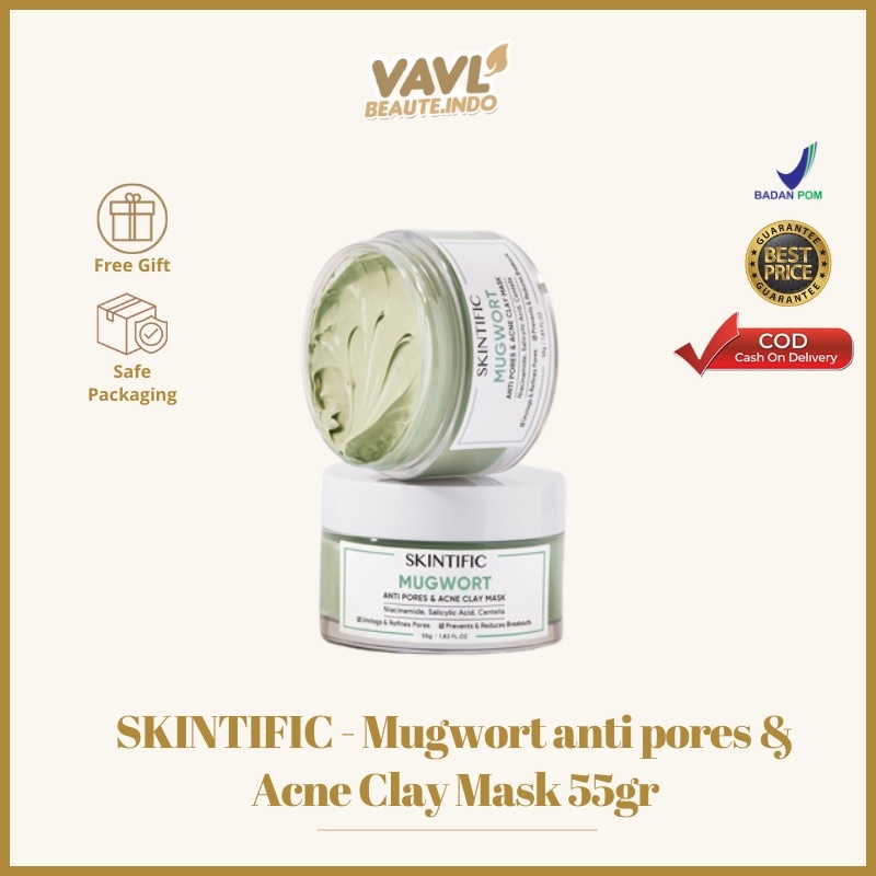 Jual SKINTIFIC - Mugwort Anti Pores & Acne Clay Mask Pore Clarifying ...
