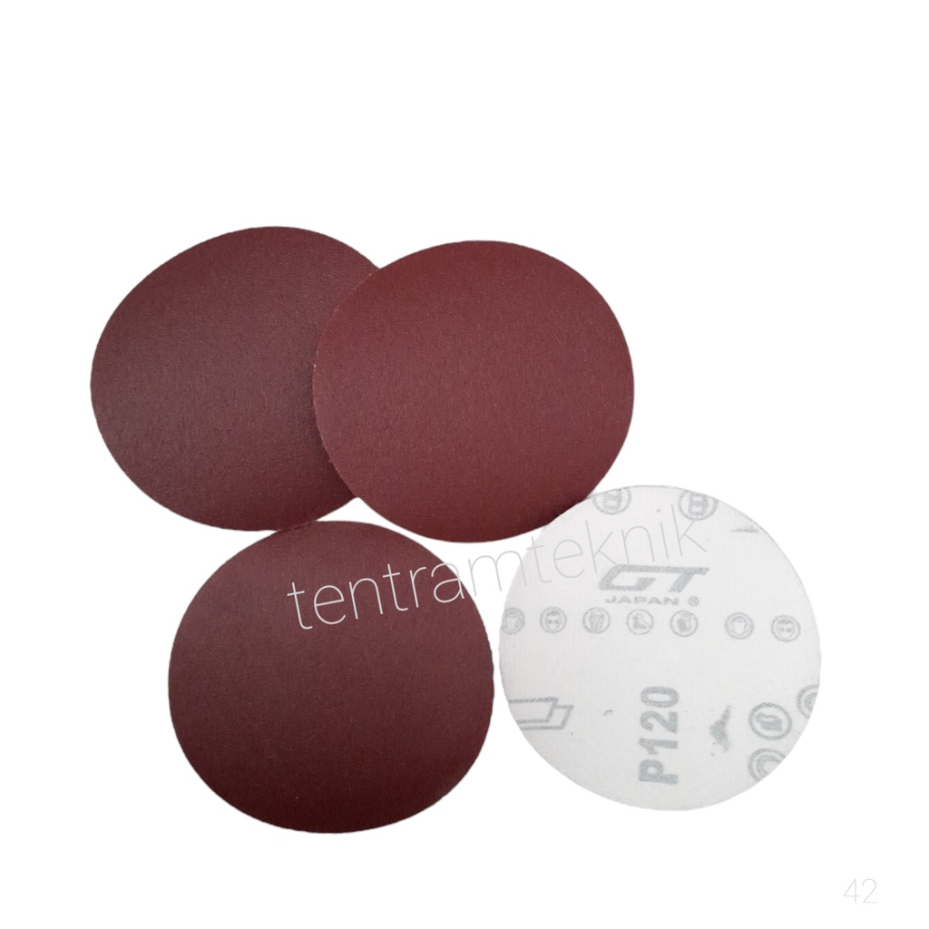 Jual Amplas Velcro 4 Inch Grit 120 GT isi 10 biji / Amplas Bulat Velcro ...