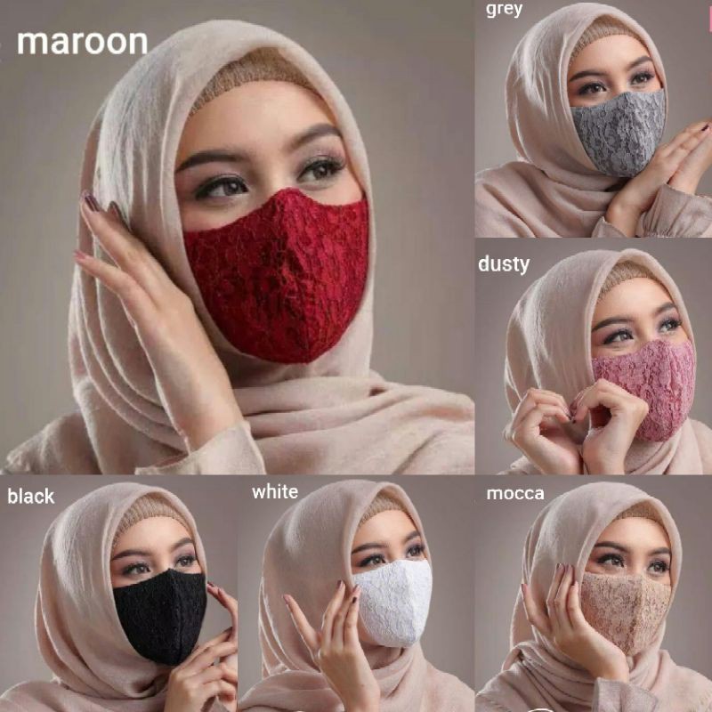 Jual MASKER BROKAT POLOS MASKER HIJAB MASKER NON MEDIS MASKER KAIN ...