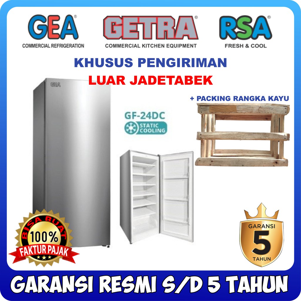 Jual Kulkas 1 Pintu Gea Gf-24dc Upright Freezer 189 Liter Garansi Resmi ...
