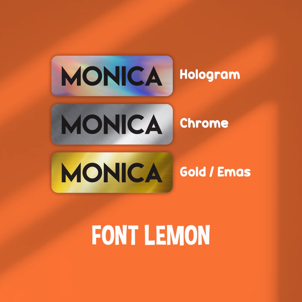 Jual STIKER NAMA CUSTOM / NAMETAG / TAHAN AIR / ANTI LUNTUR ( CHROME ...