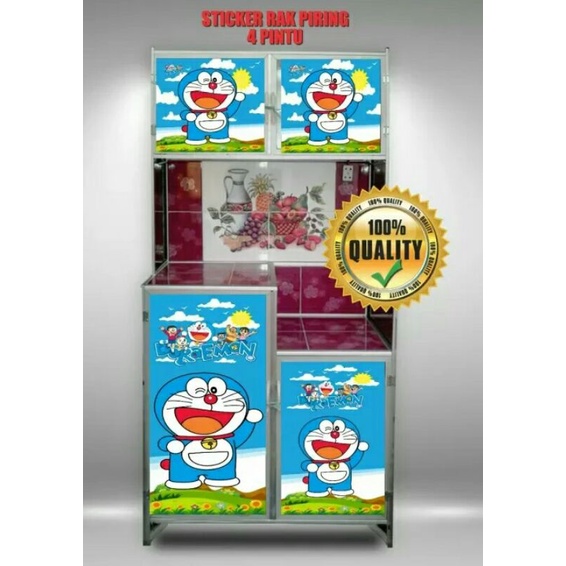 Jual Walpaper sticker Rak piring untuk ukuran 4 pintu, motif karakter ...