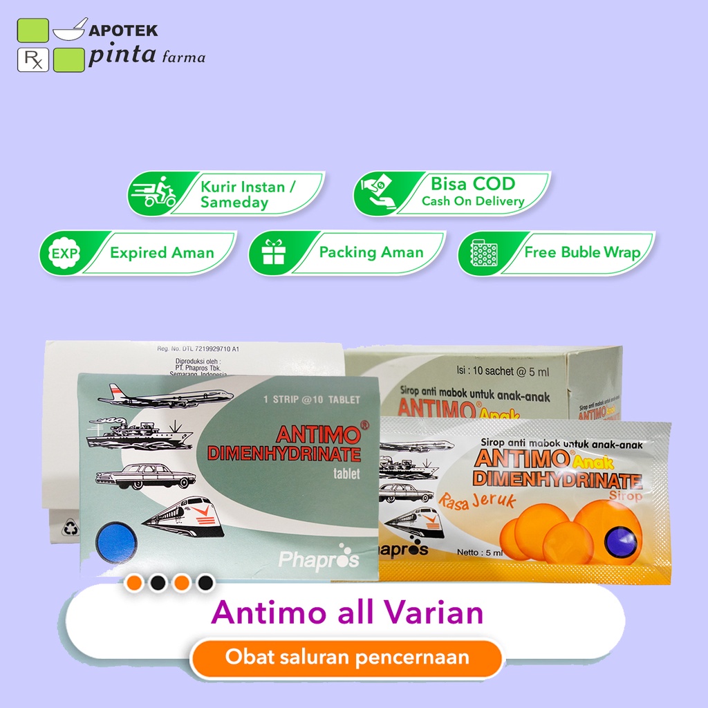 Jual ANTIMO SIRUP PERBOX 10 SACHET & ANTIMO TABLET PER STRIP | Shopee ...