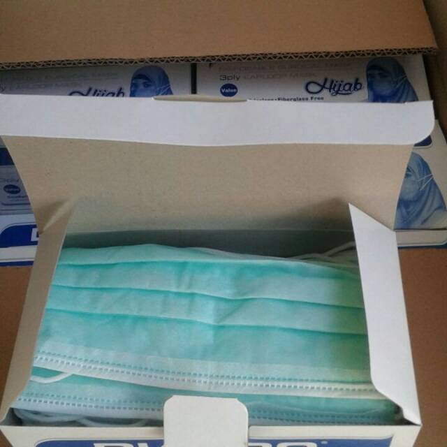 Jual Masker Karet Hijab Diapro Hijau Polos isi 50 pcs | Shopee Indonesia