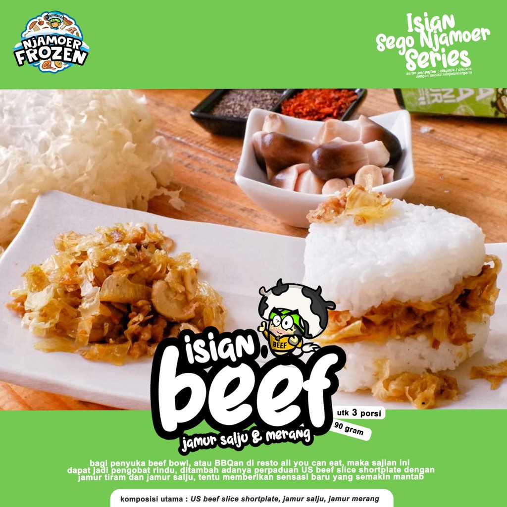 Jual ISIAN SEGO NJAMOER BEEF (Lauk Tumis Jamur Merang, Jamur Salju dan ...