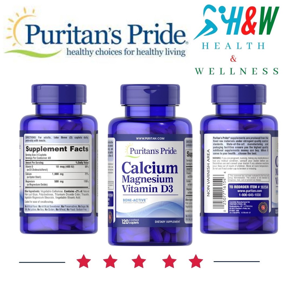 Jual Suplemen Vitamin Puritan Calcium Magnesium + D3 isi 120 tablet ...