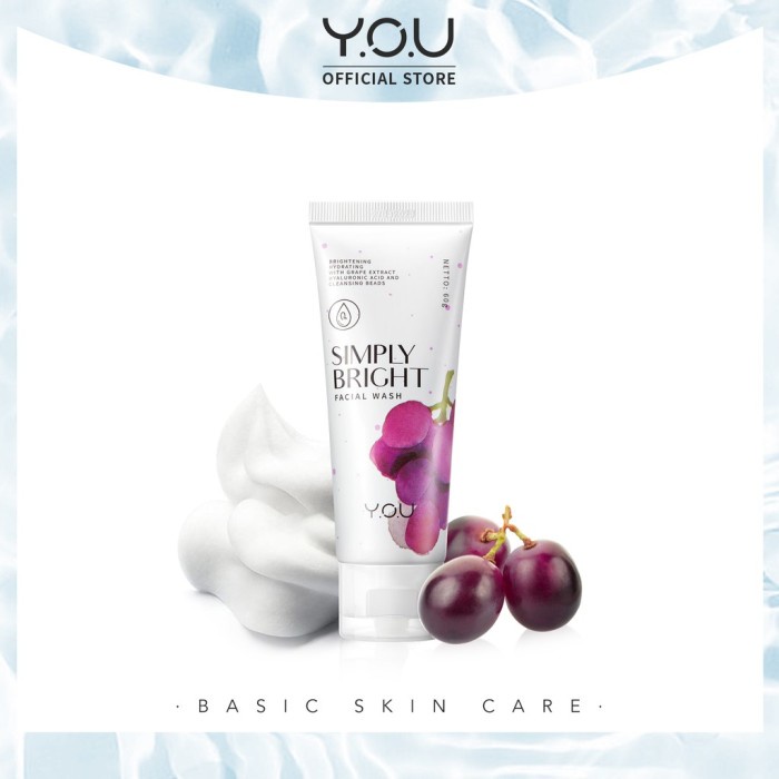 Jual YOU Basic Skin Care Simply Bright Facial Wash-Grape + Hyaluronic ...