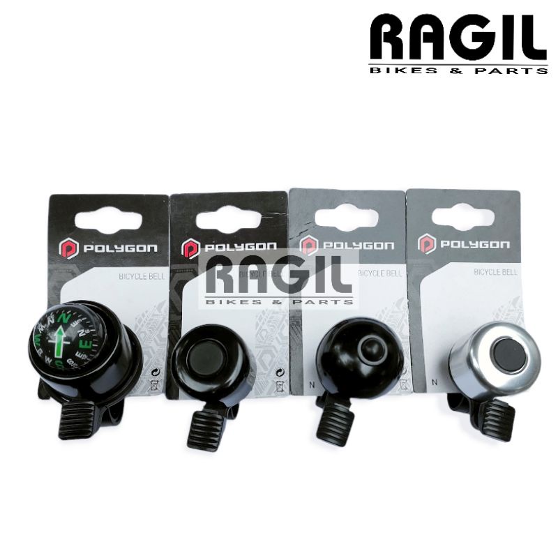 Jual BEL SEPEDA POLYGON COMPASS DOME TING TING TINGTING HITAM SILVER ...