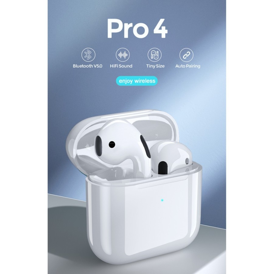 Jual Headset - Earphone Bluetooth Pro-4 TWS v5.0 | Shopee Indonesia