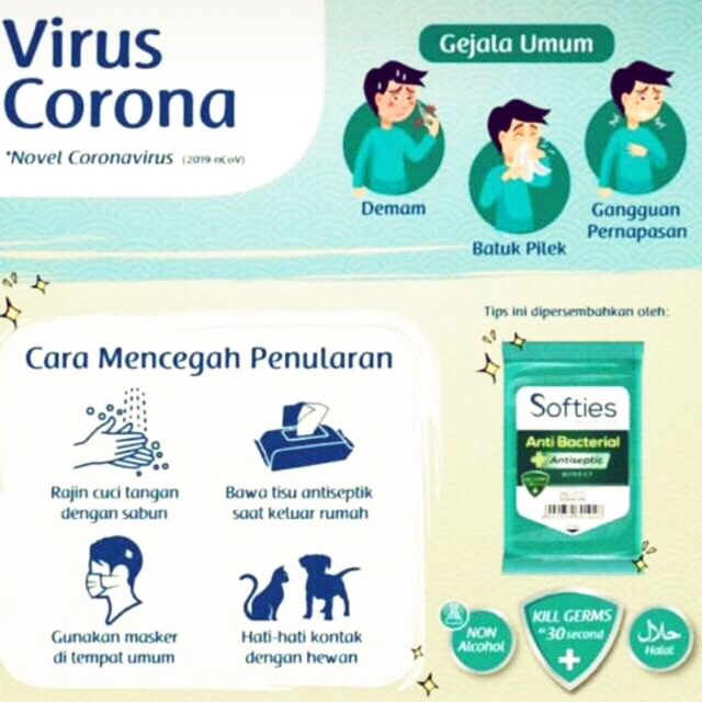 Jual Softies Tissue Basah Anti Bakteri Antiseptik 20 lembar Wet Tissue ...