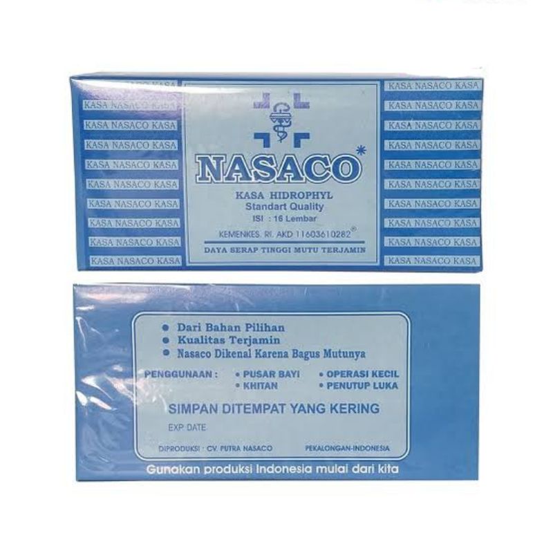 Jual kasa steril nasaco hidrophyl hidrofil hydrofil isi 16 lembar verban perban / box | Shopee ...