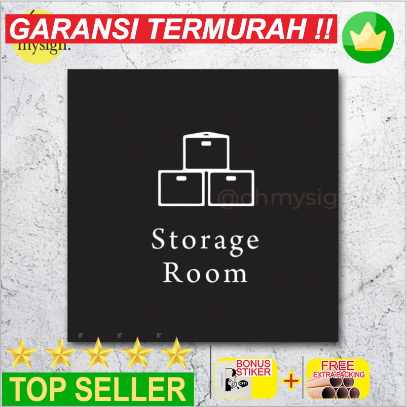 Jual Promo Sign Storage Room sign Akrilik | Acrylic Sign Modern - Hitam ...