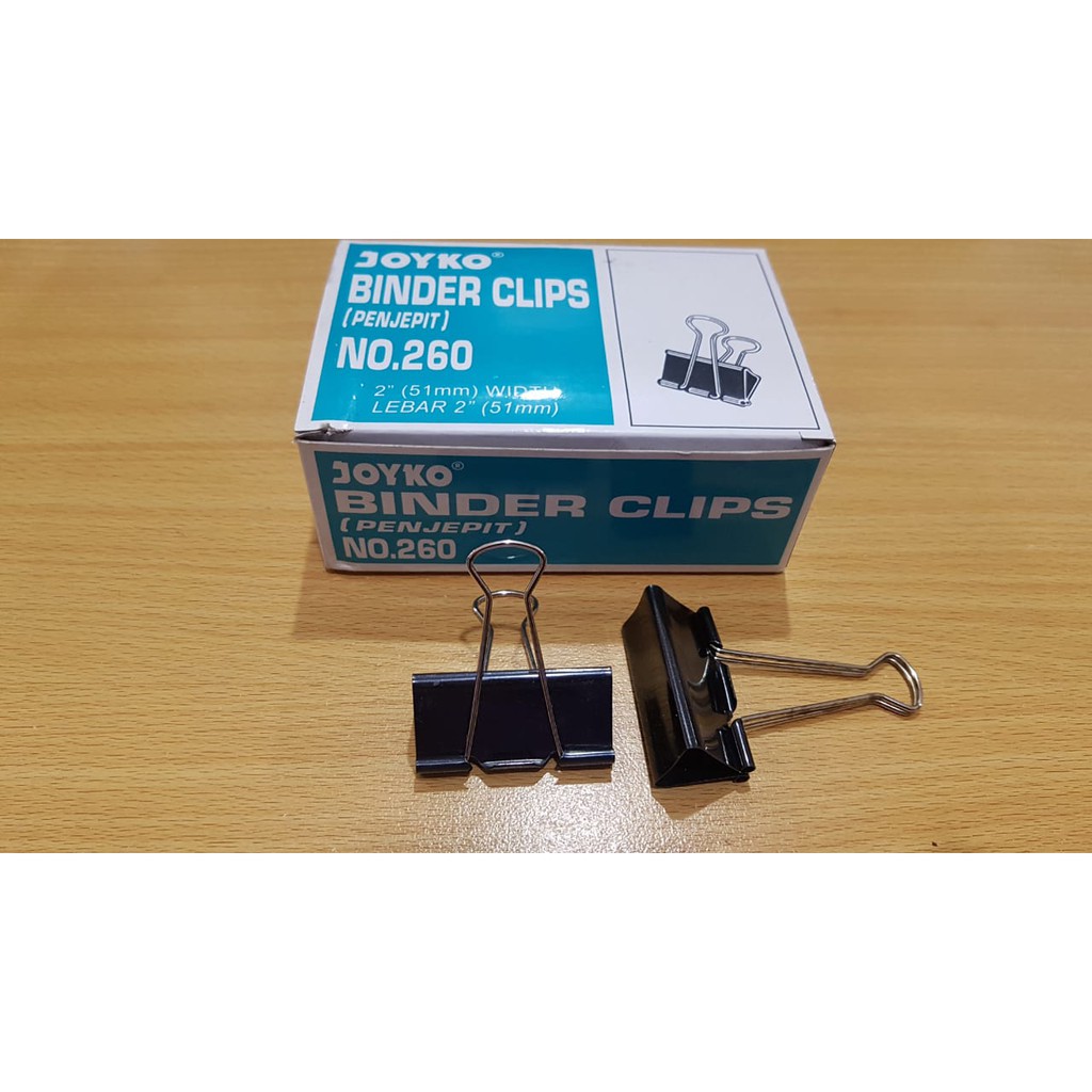 Jual BINDER CLIP NO. 260 BINDER KLIP NO 260 PENJEPIT KERTAS NO260 | Shopee Indonesia