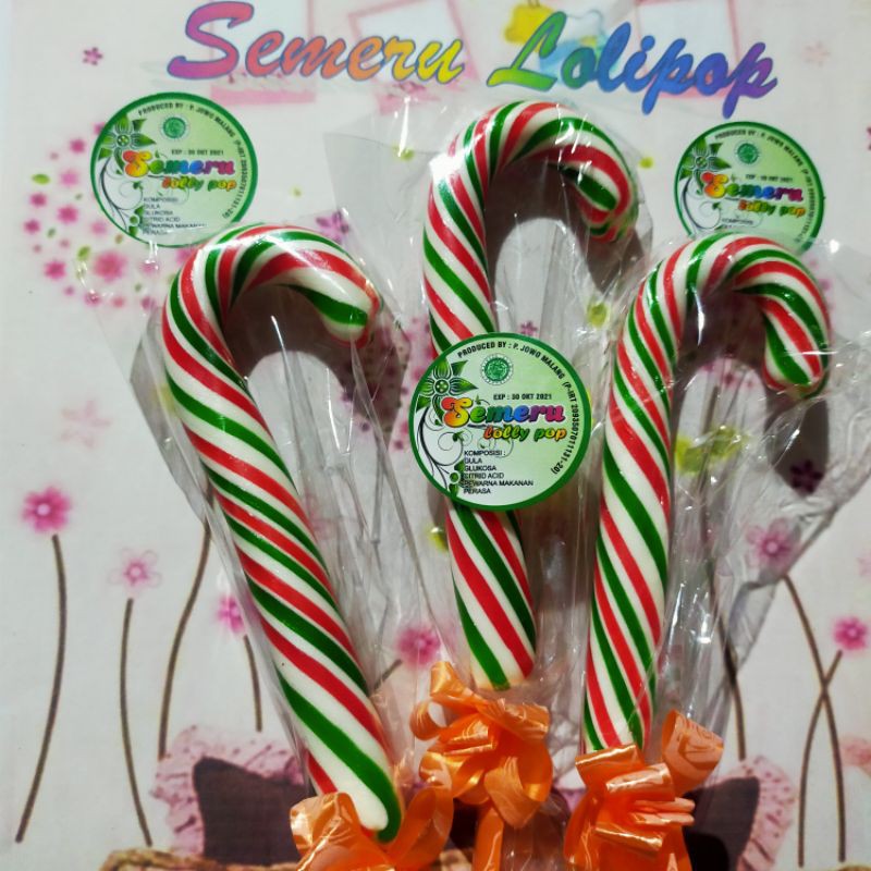 Jual Merah Hijau Putih Tongkat Natal Permen Lolipop | Shopee Indonesia