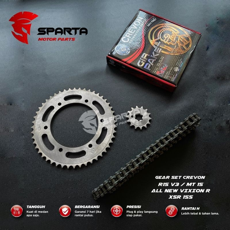 Jual GEAR SET GIR PAKET R15 V3 ALL NEW VIXION R R15 VVA MT 15 XSR 155 CREVON | Shopee Indonesia