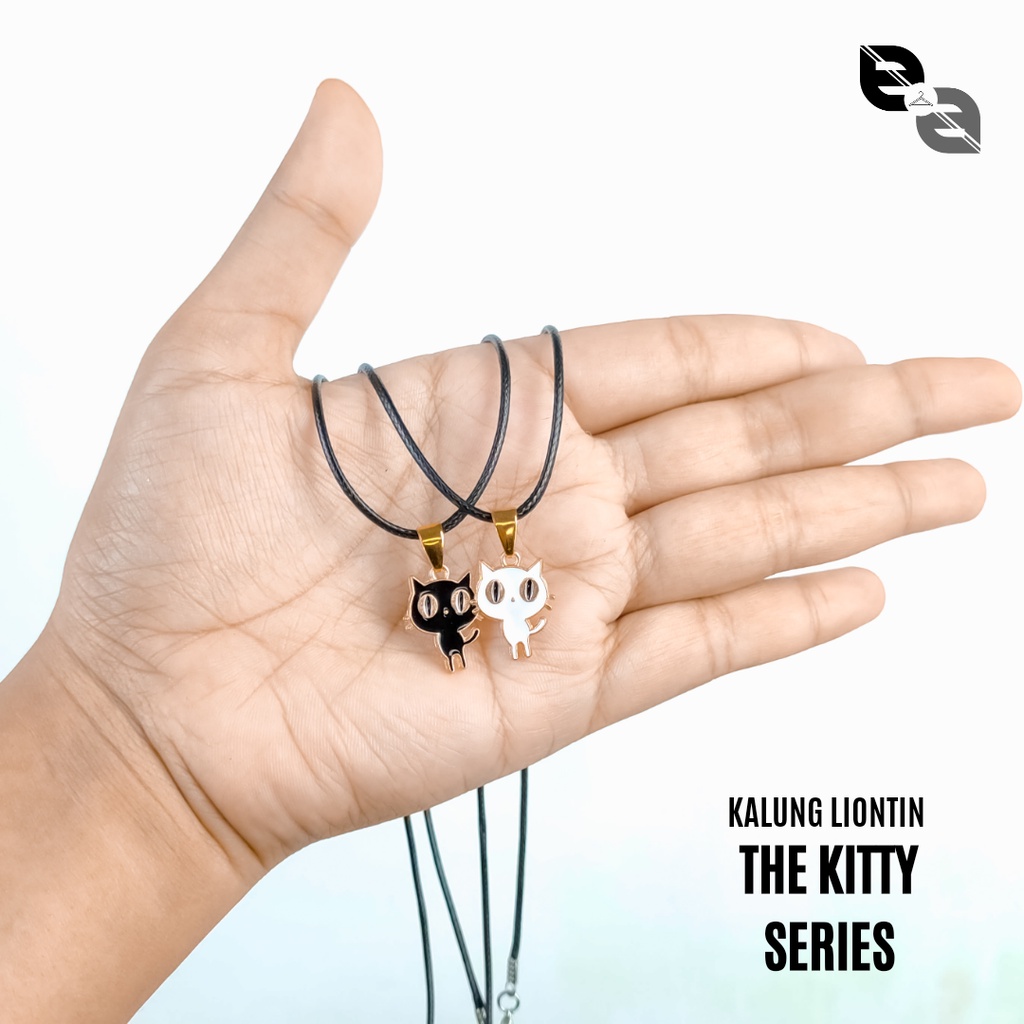 Jual Kalung Liontin Karakter Kucing Lucu Imut Warna Hitam Emas Putih ...