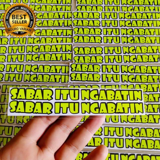 Jual stiker cutting kata kata SABAR ITU NGABATIN buat visor kaca helm ...