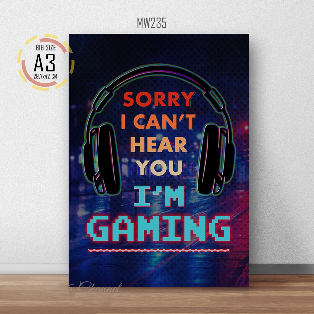 Jual Poster GAMER Hiasan Pajangan Kayu MDF GAME QUOTES Ukuran Jumbo ...