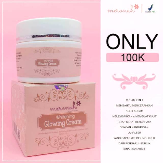 Jual MERONAH WHITENING GLOWING CREAM / CREAM MERONAH / MERONAH | Shopee ...