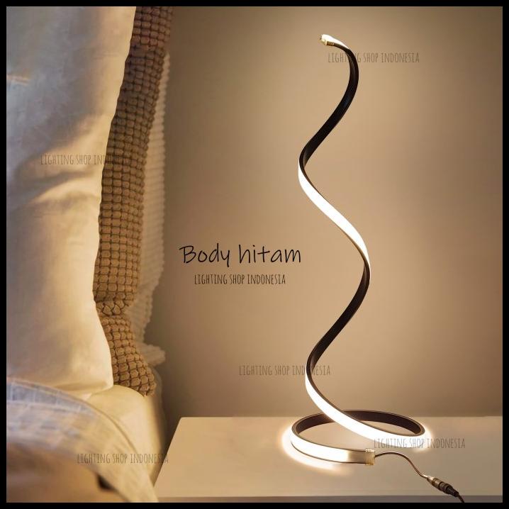 Jual Lampu Meja Led Acrylic Modern Model Spiral Bedside Table Lamp ...