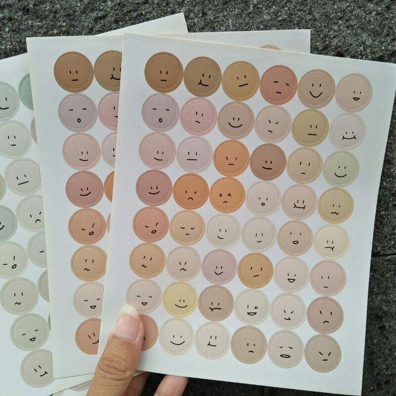Jual 48pcs stiker face emoticon dekorasi scrapbook planner dekorasi ...