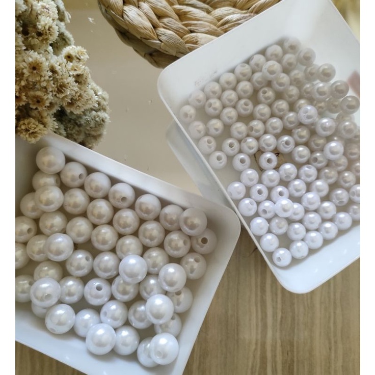 Jual mutiara ringan 8mm / mutiara ABS 6mm,8mm/mutring 12mm putih tulang ...